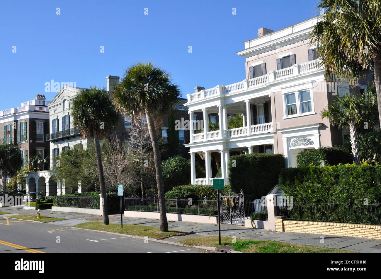 Mansion overlooking harbor in historic Charleston, South Carolina Stock ...