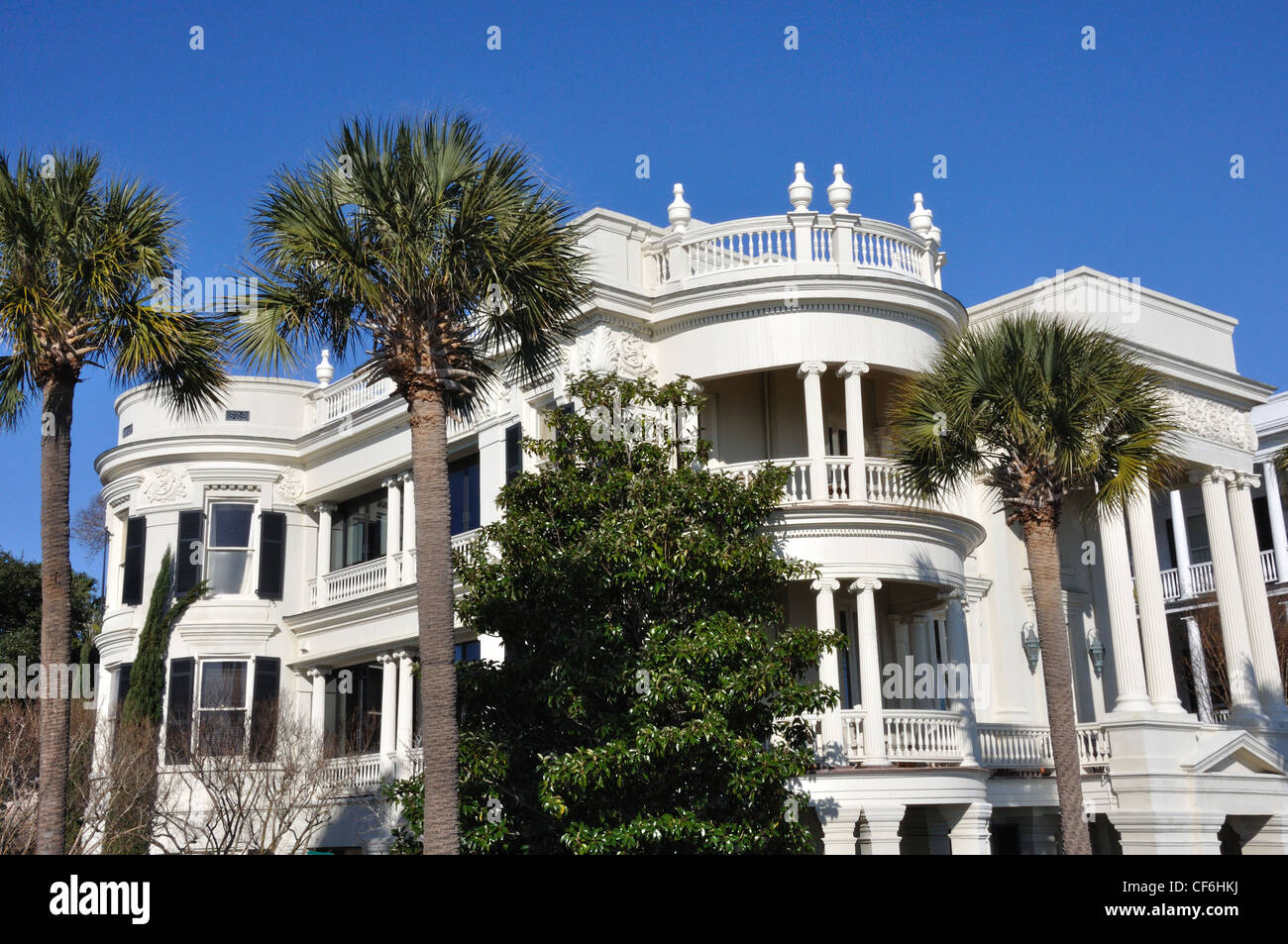 Mansion overlooking harbor in historic Charleston, South Carolina Stock ...