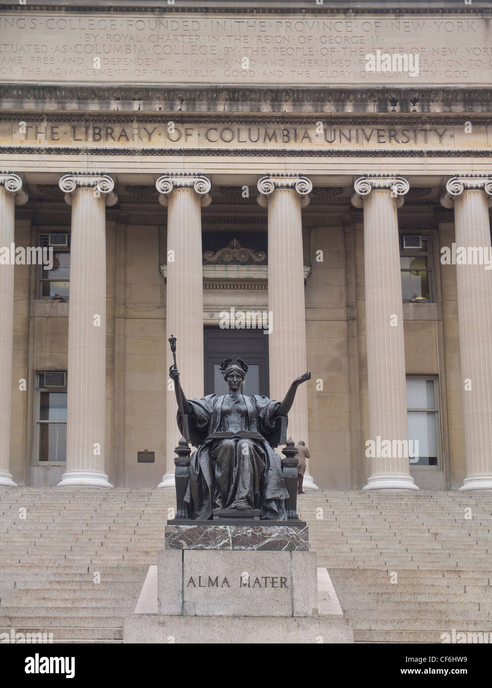 Alma Mater sculpture at Low Memorial Library at Columbia University ...