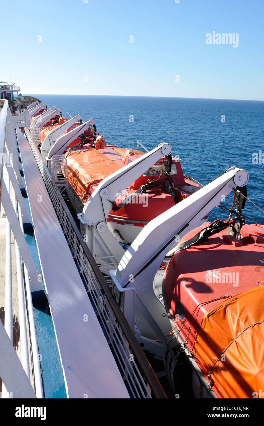 Cruise ship life boats Stock Photo - Alamy