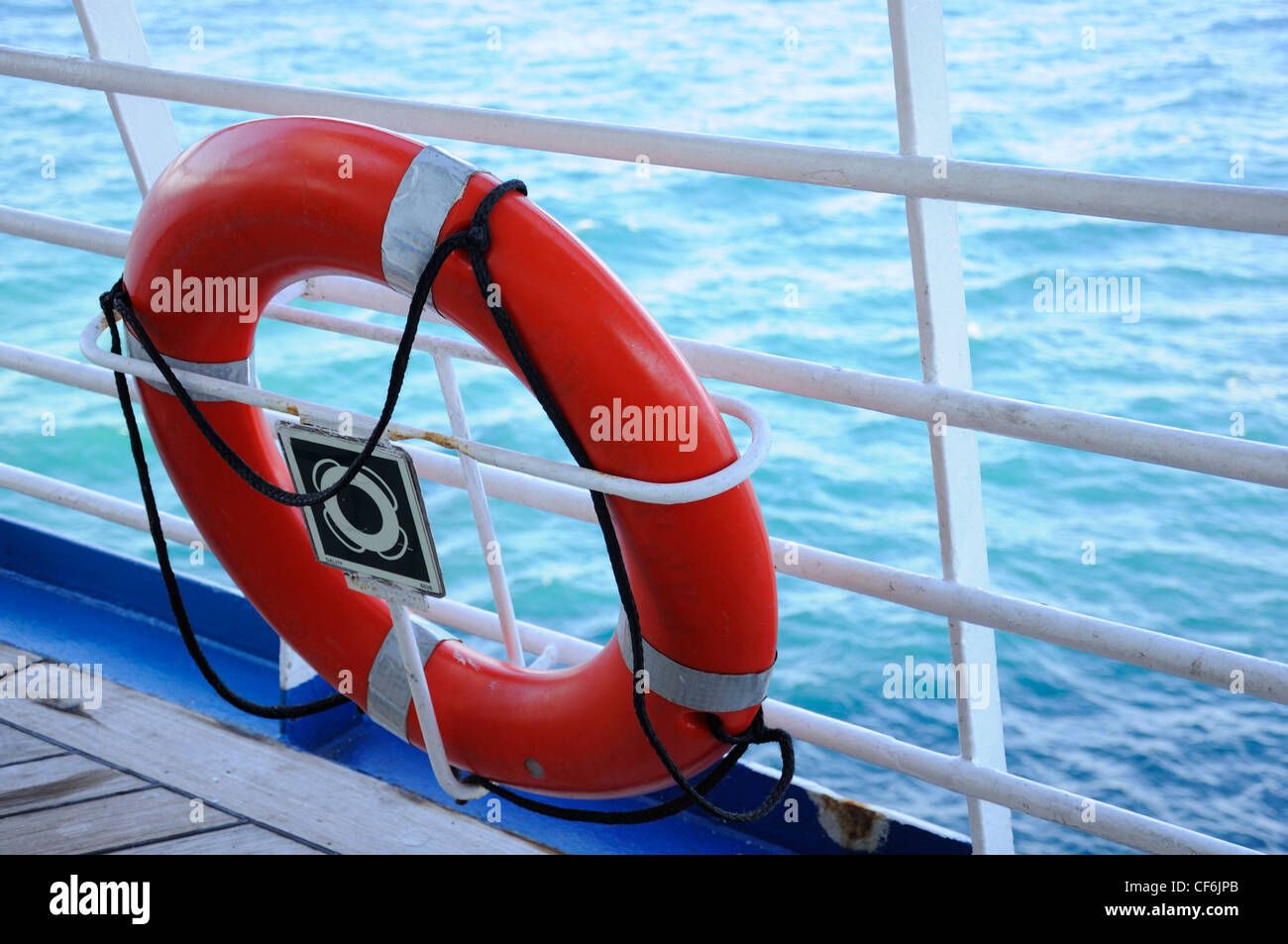 Cruise ship life preserver Stock Photo - Alamy