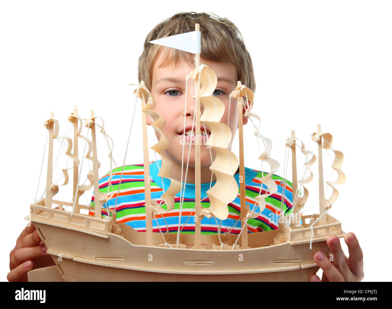 Young boy model ship hi-res stock photography and images - Alamy