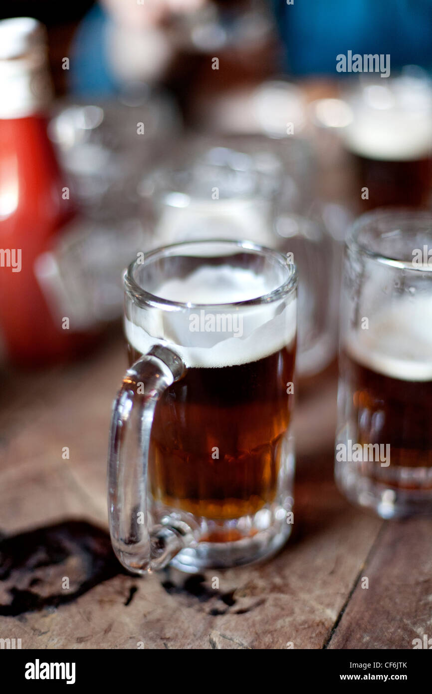 beer on the table at McSorley's bar new york city Stock Photo - Alamy