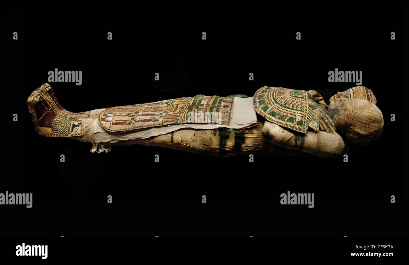mask and exposed mummified torso hands of Pachery mixture of Egyptian ...