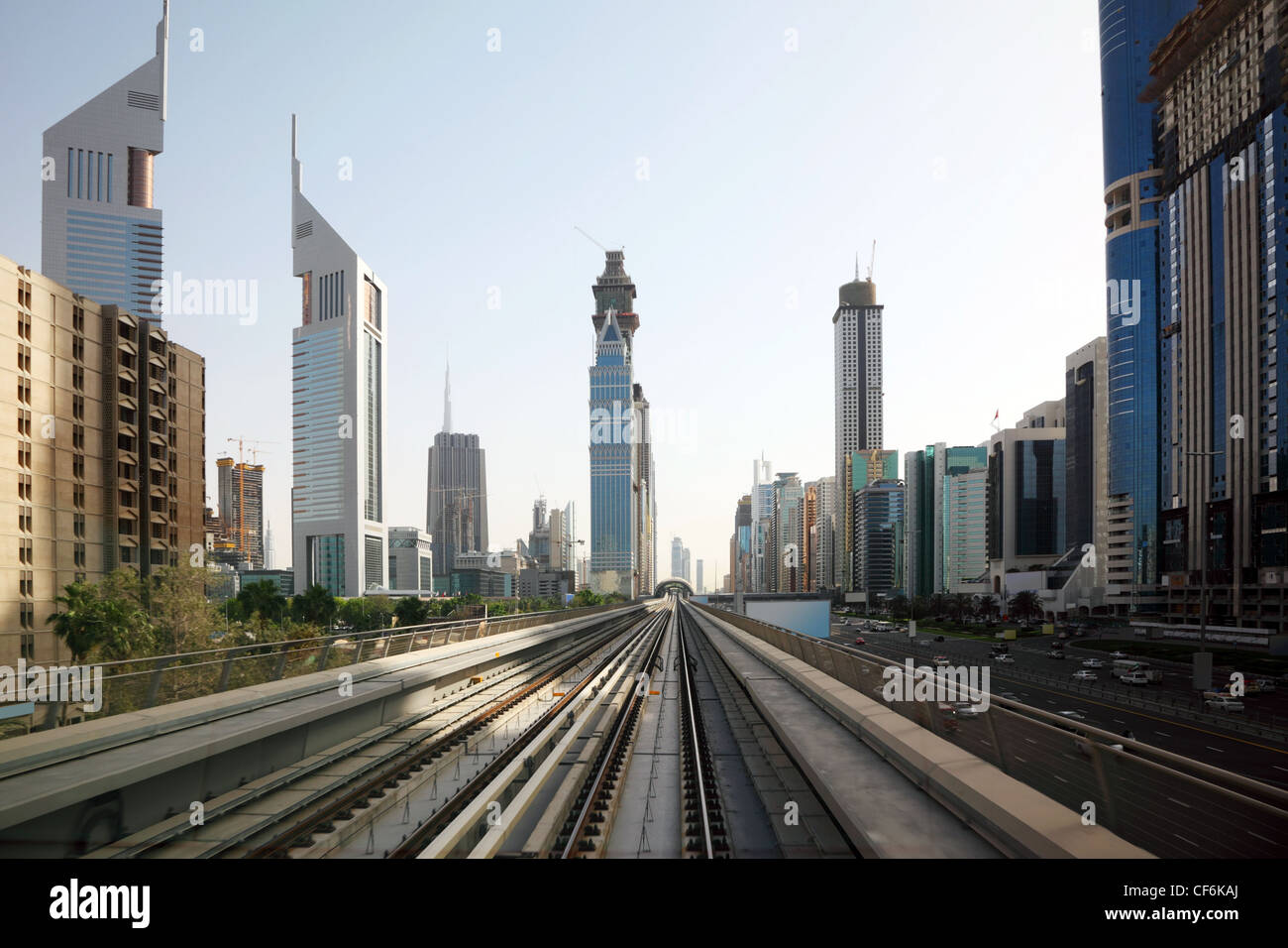 DUBAI - APRIL 18: Dubai metro is the first monorail in the Middle East ...