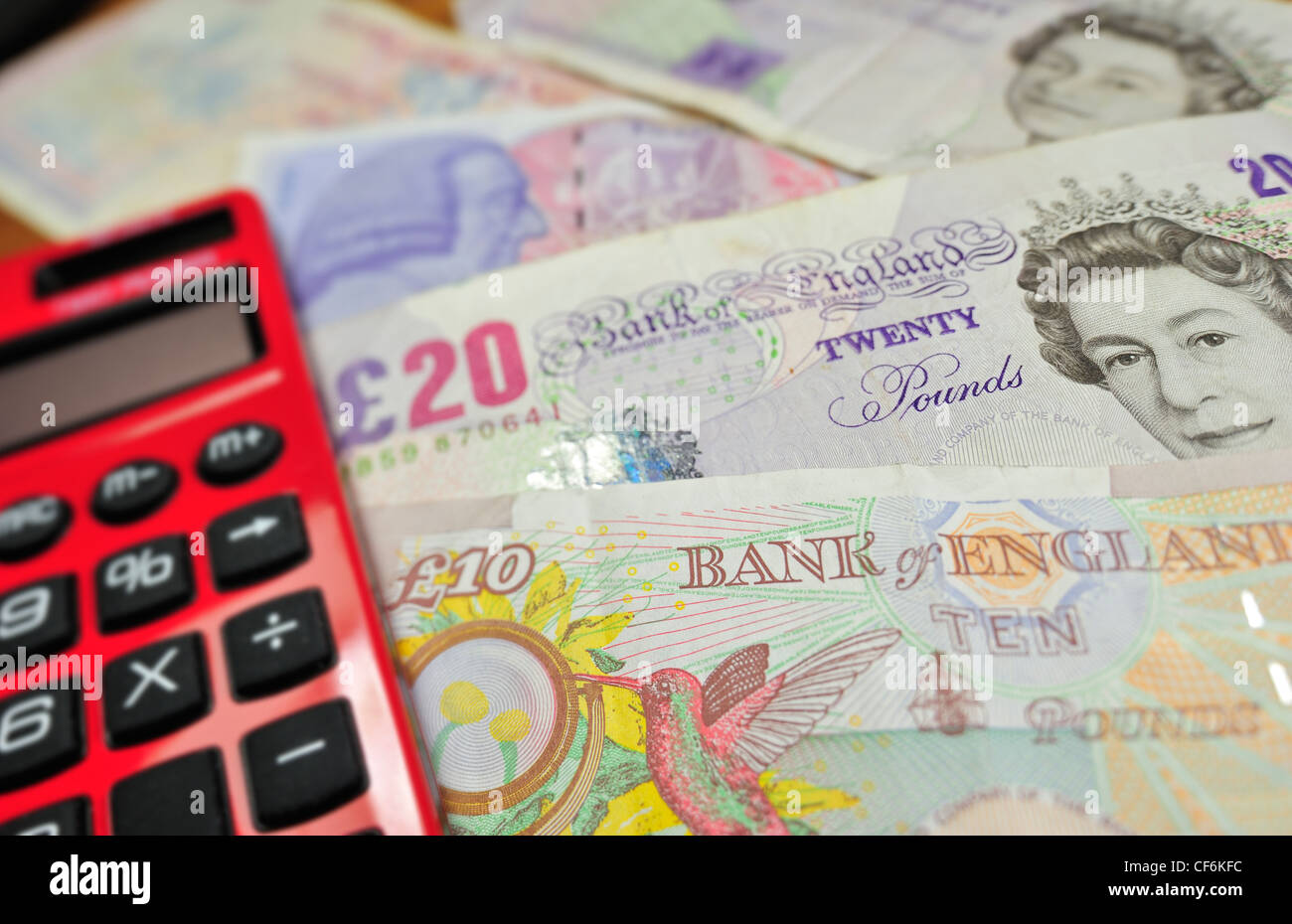 English UK banknotes in British pound sterling currency and pocket ...