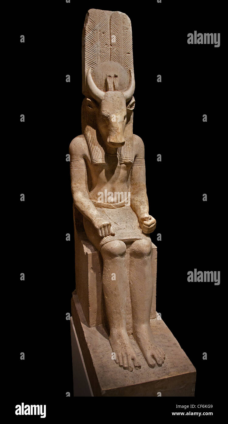 Montou - Montu lord of Medamud represented with a head of bull ...