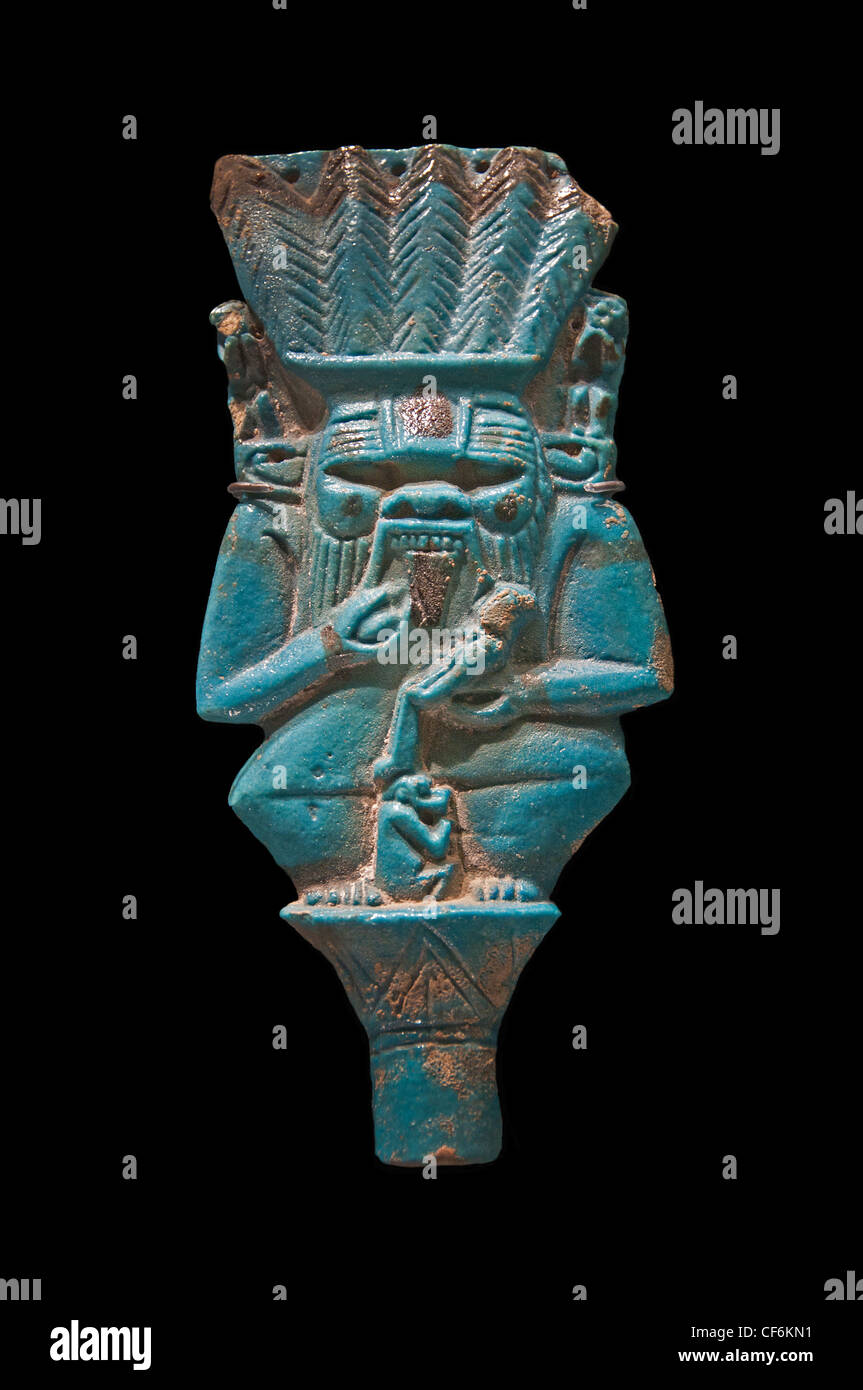 Funeral servant of the royal scribe Bes on a papyrus nourishing a new ...