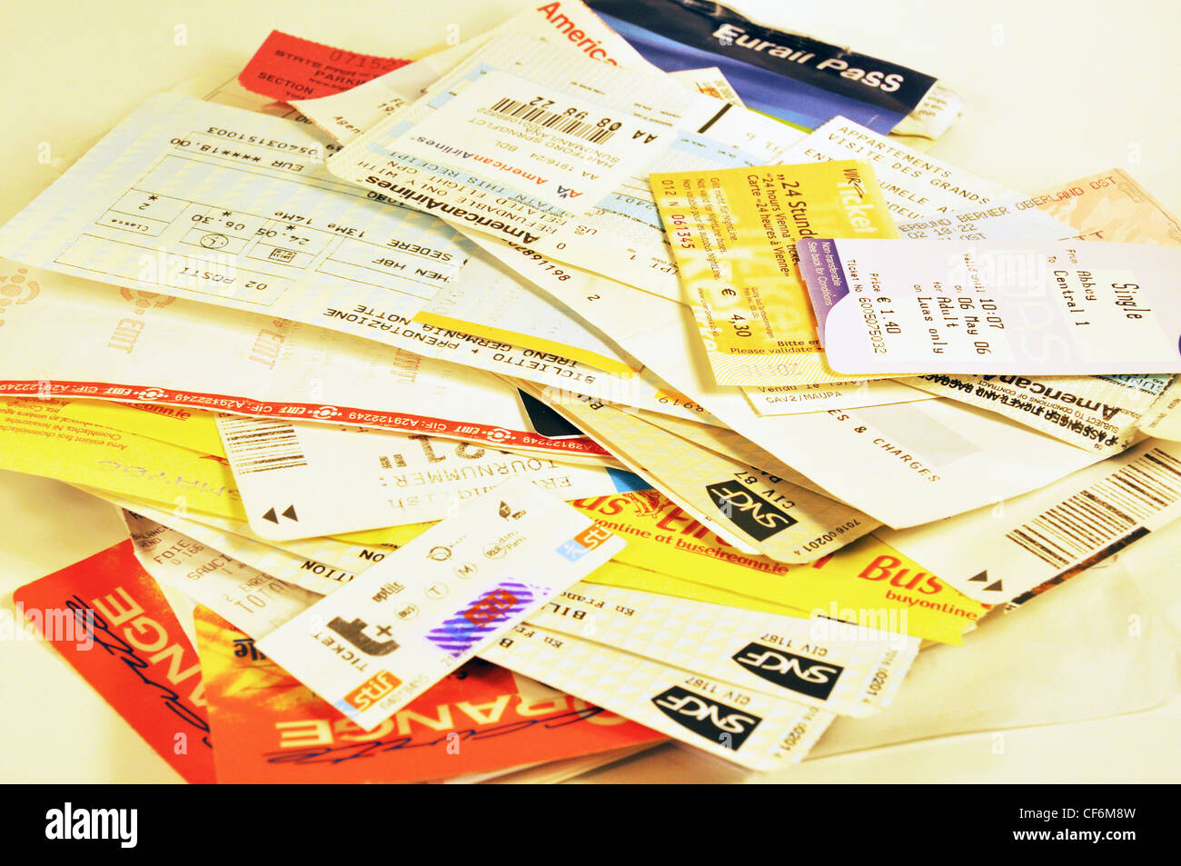 Collection of tickets from European trip: transportation, museums, etc ...