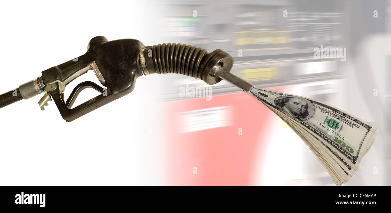 Pumping Gasoline. and Money Stock Photo - Alamy