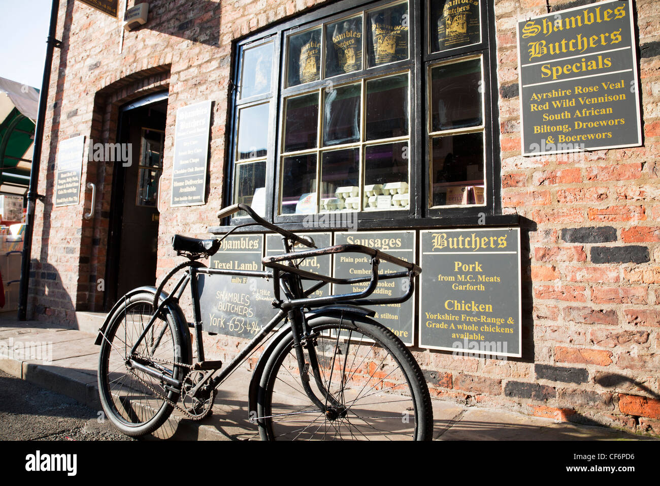 York City, Yorkshire, England shambles butchers in the iconic Shambles ...