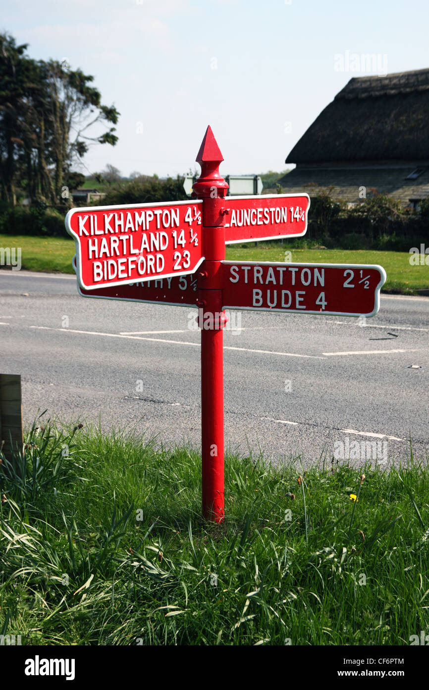 Red Post, Stratton Stock Photo - Alamy