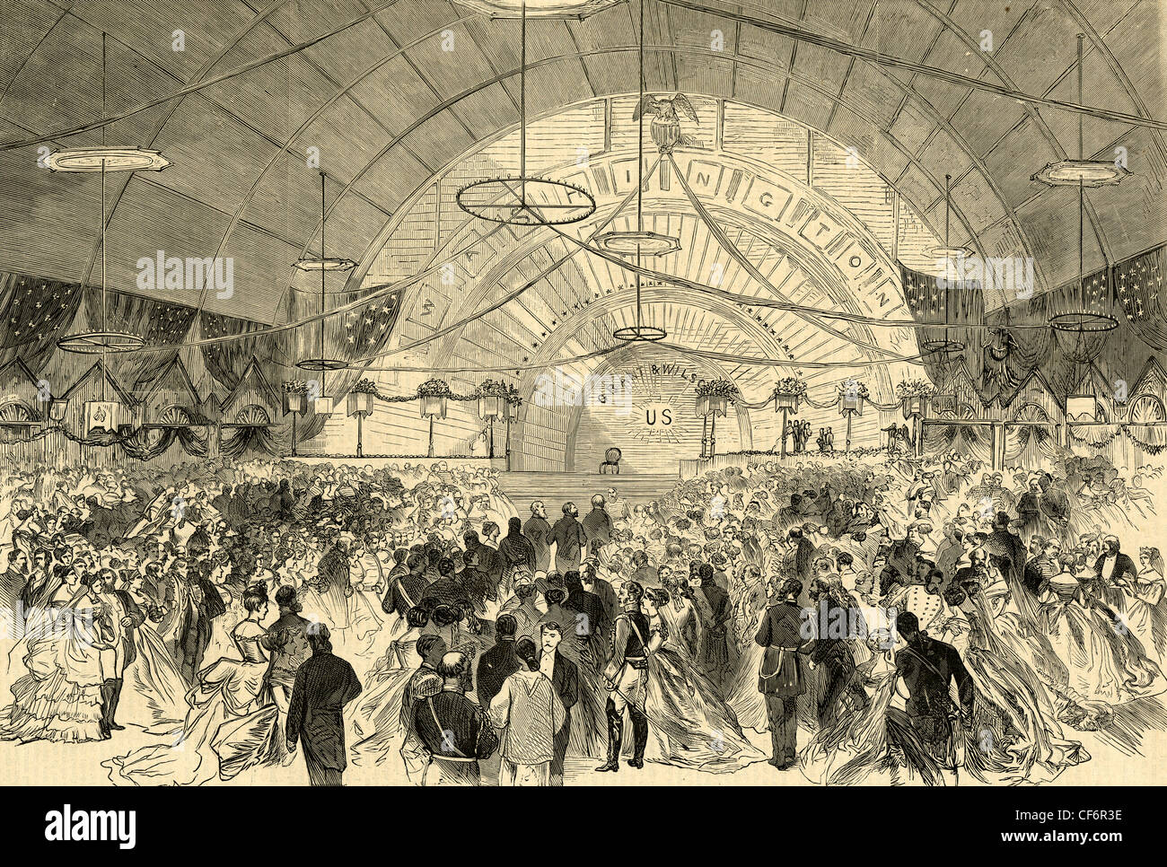 March 22, 1873 engraving, "The Inauguration Ball - Arrival of the ...