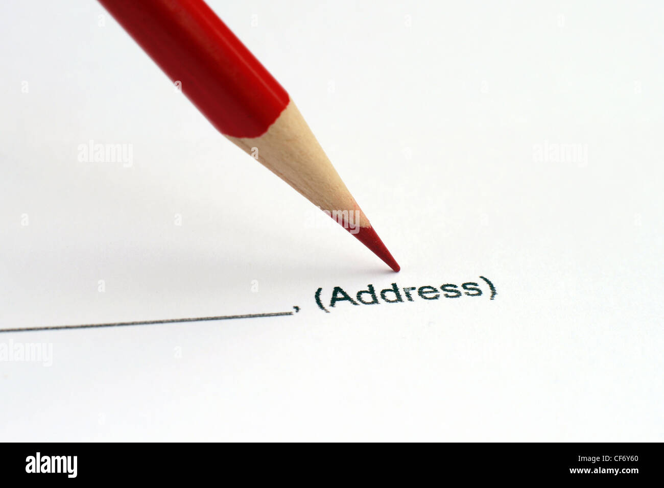 Address field in application form Stock Photo - Alamy