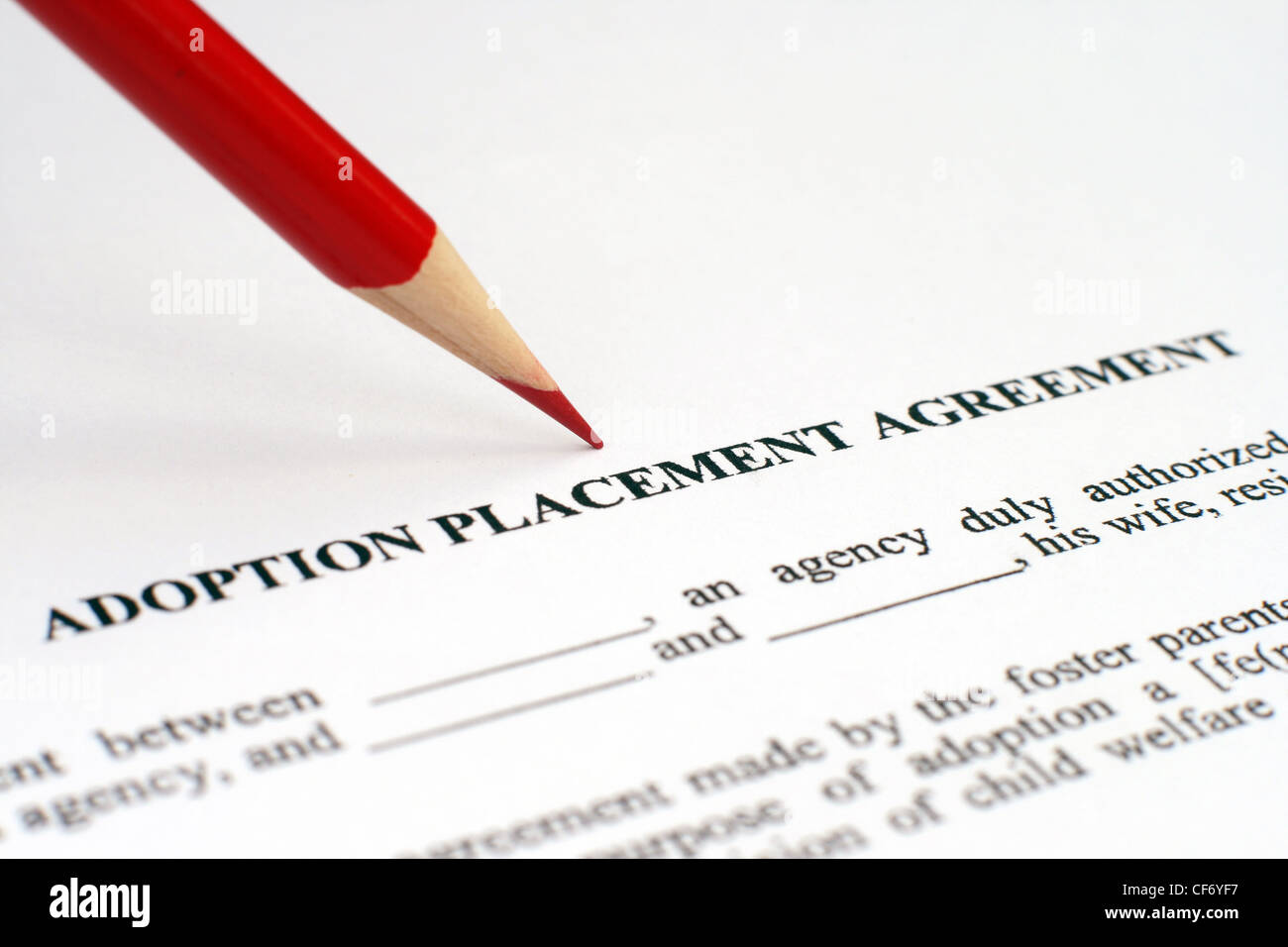 Adoption placement agreement Stock Photo - Alamy