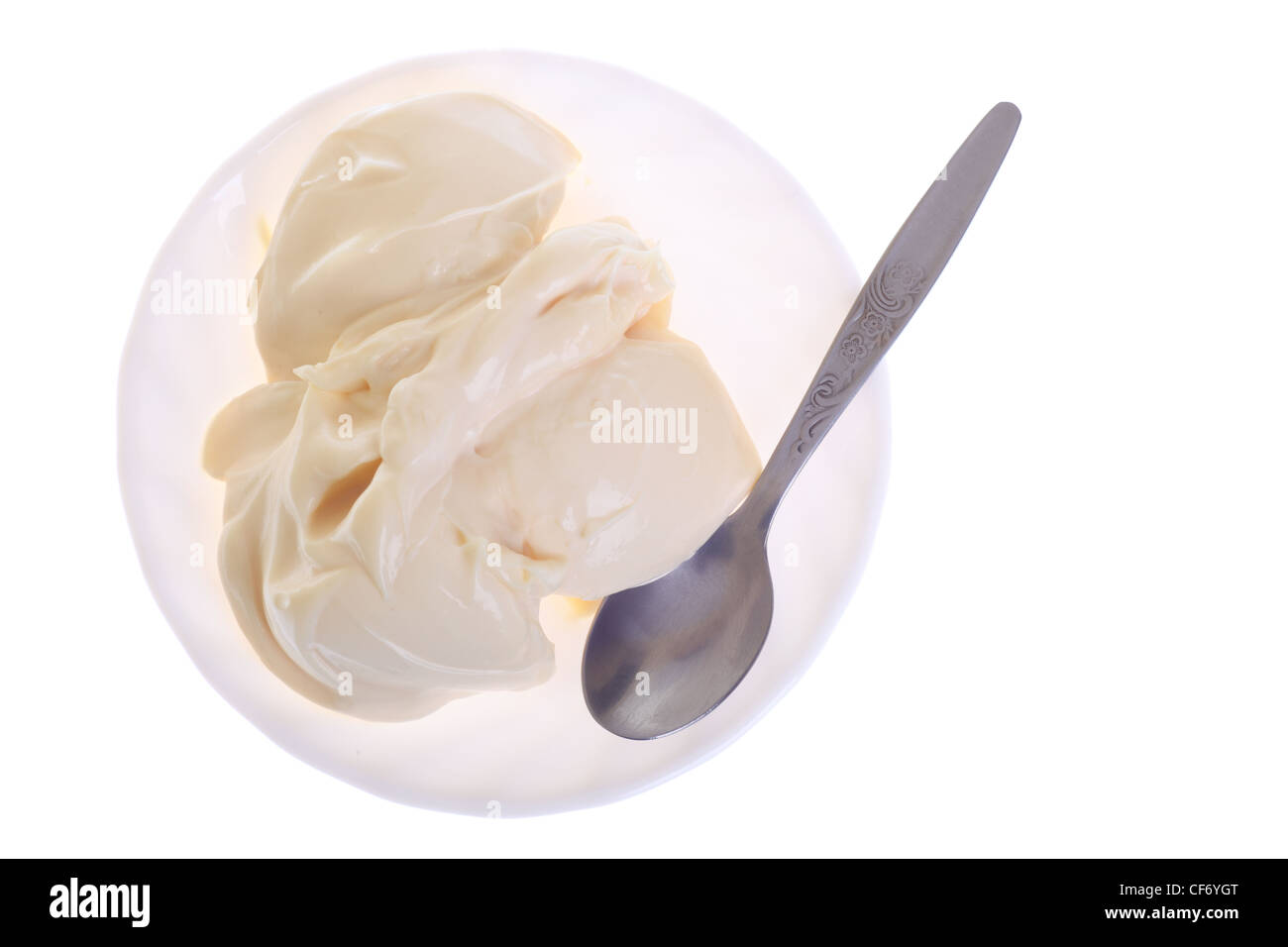 mayonnaise, salad cream isolated on white background Stock Photo - Alamy