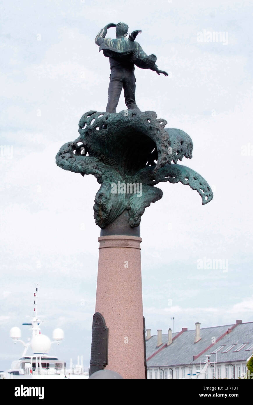 NORWAY Alesund Art nouveau town on the North Sea. Shetland Bus memorial ...