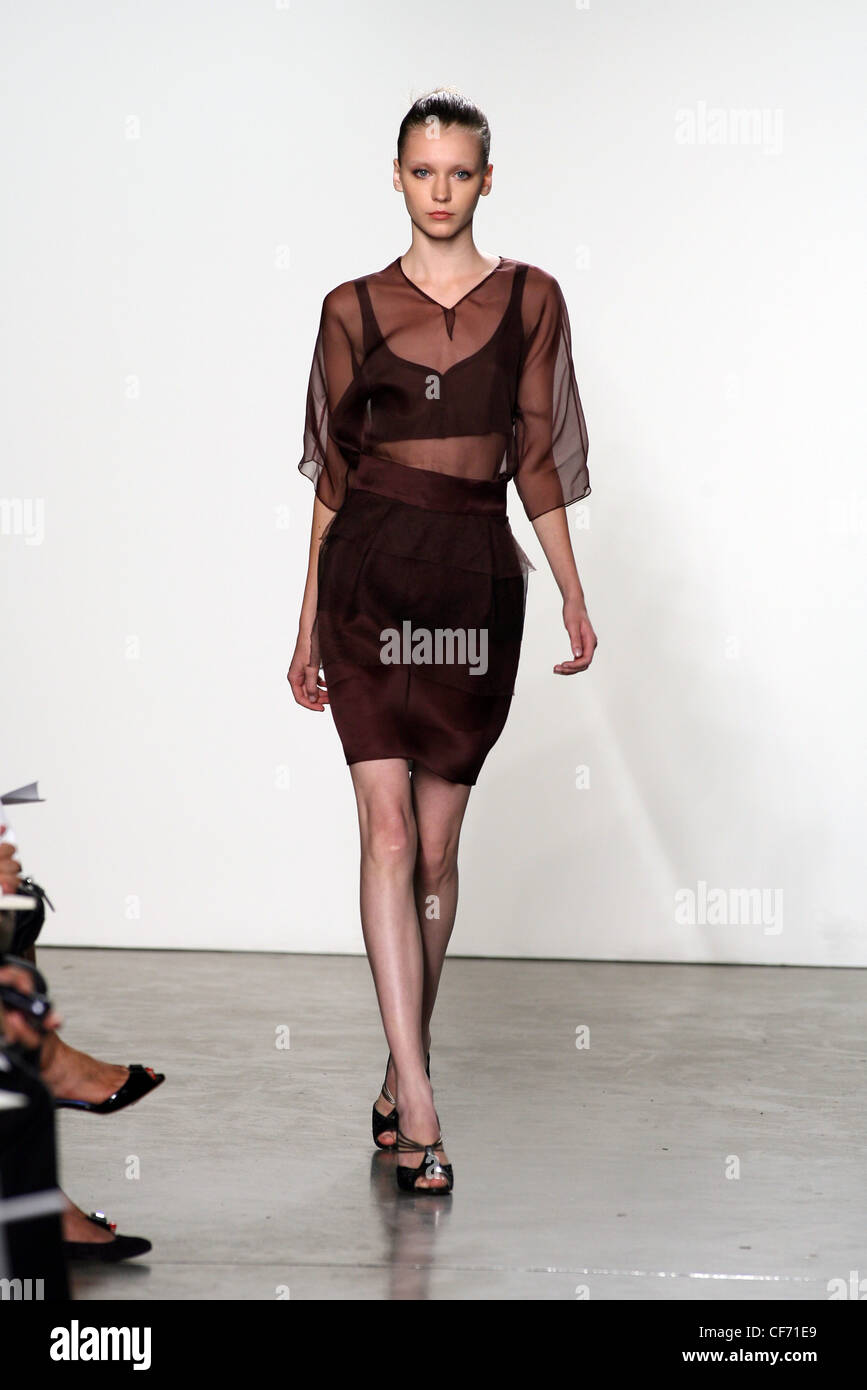 Doo Ri New York Ready to Wear Spring Summer All brown : Sheer blouse ...