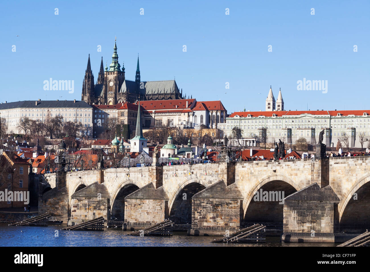 Charles Bridge (Karlov Most) and Lesser Town and Hradcany, including St ...