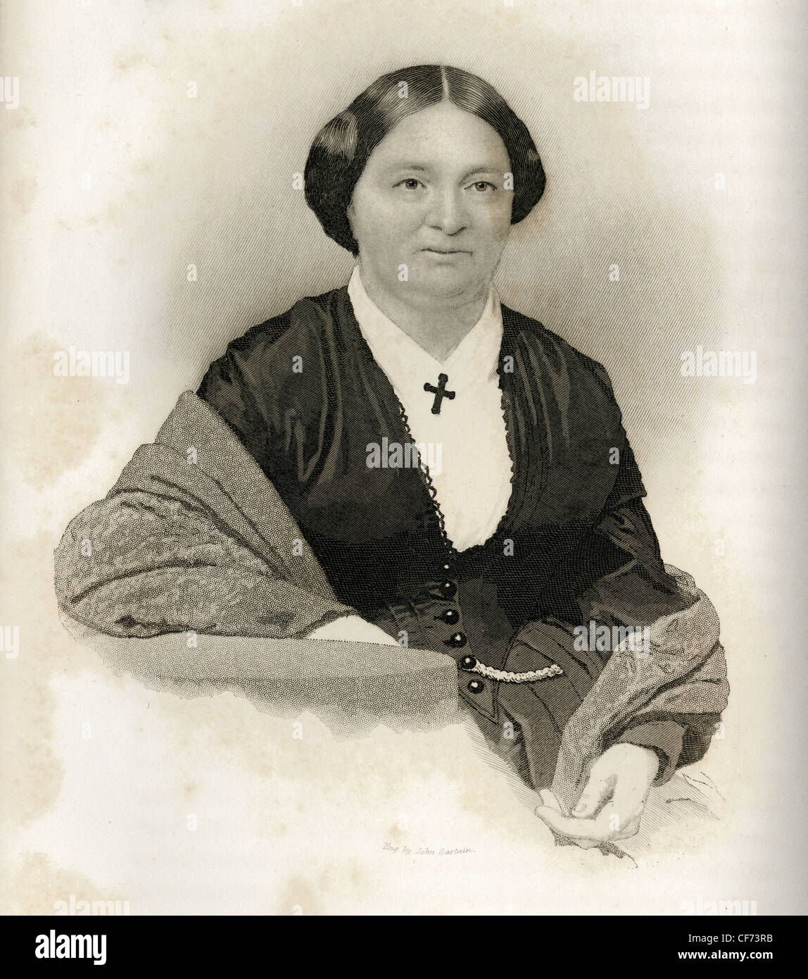 1867 engraving of Mary Morris Husband Stock Photo - Alamy
