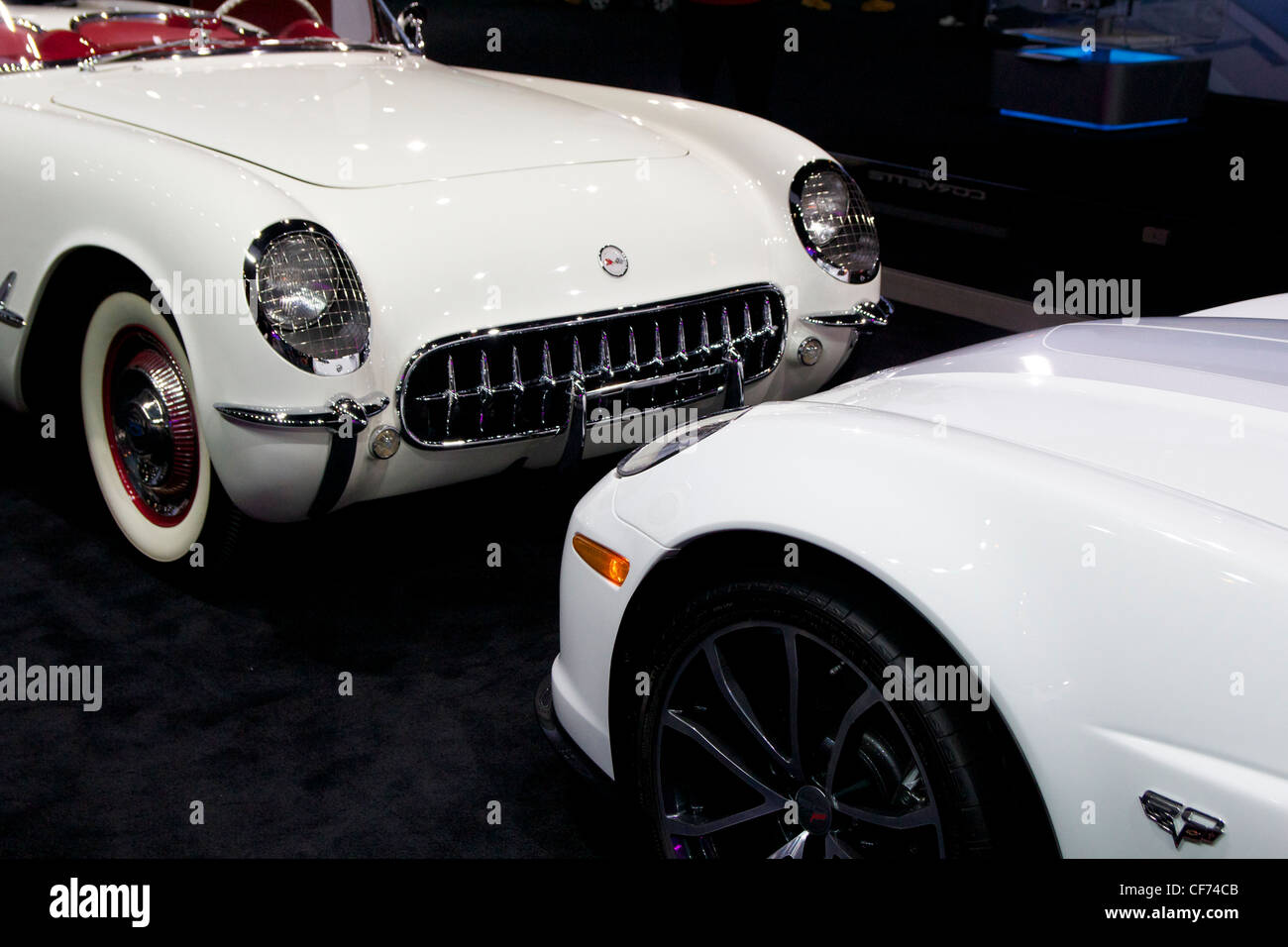 1953 and 2013 Chevrolet Corvettes nose to nose. 2012 Chicago Auto Show ...