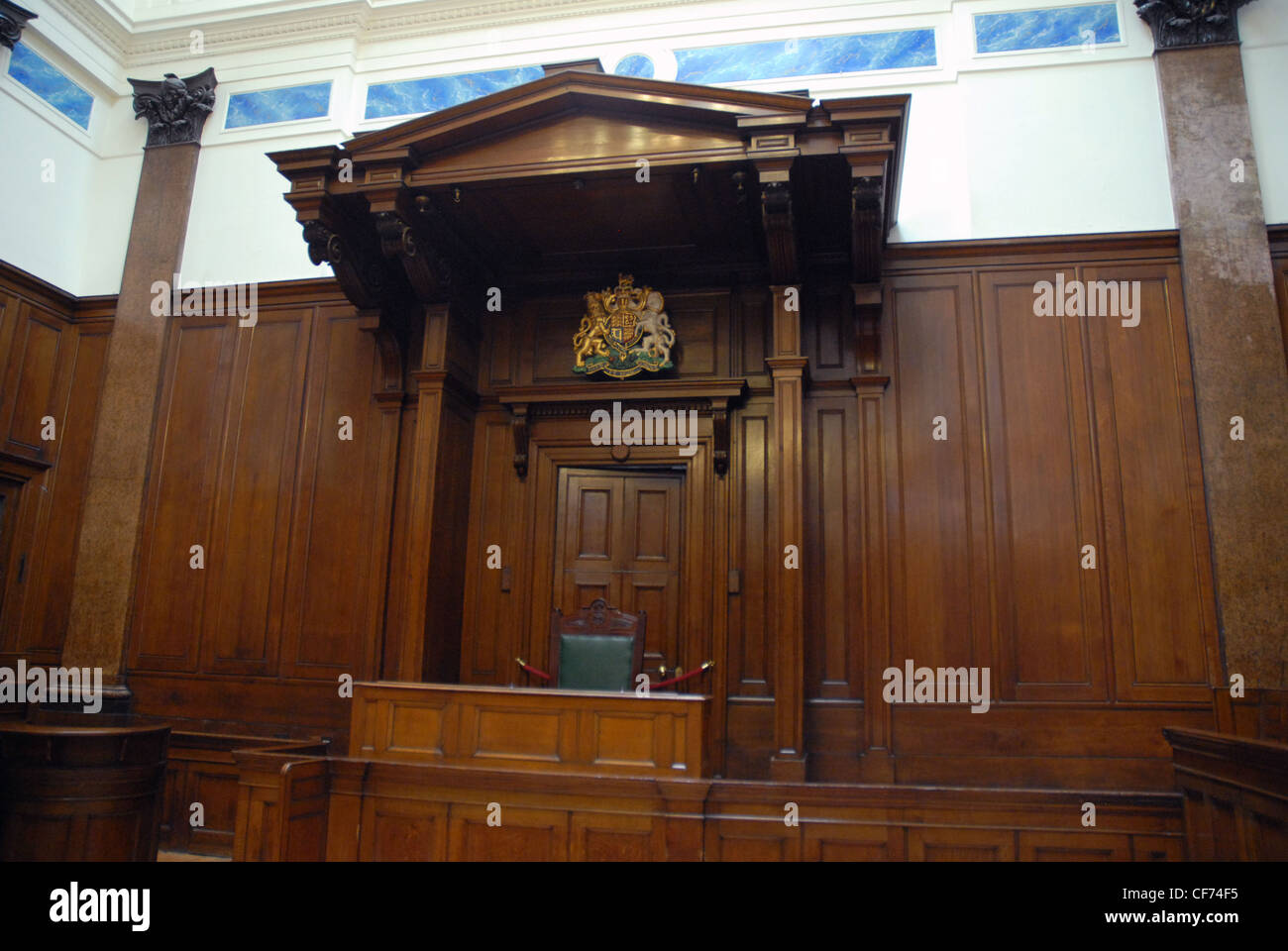 Inside the crown court at St Georges Hall Liverpool, GB Stock Photo - Alamy