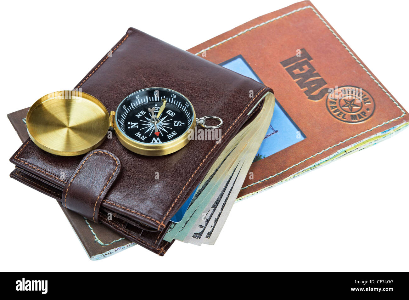 Compass travel map Cut Out Stock Images & Pictures - Alamy