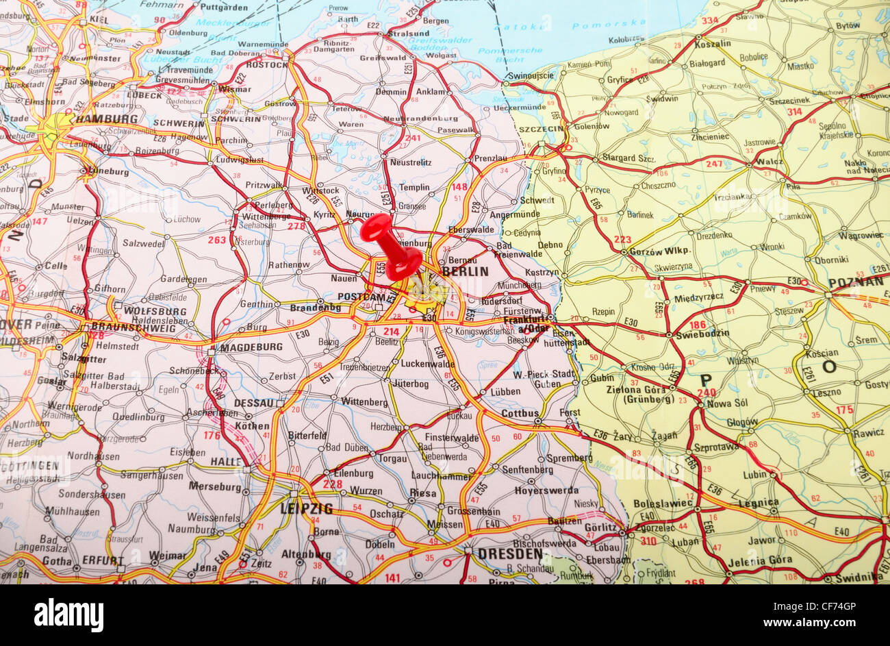 Berlin on map germany hi-res stock photography and images - Alamy