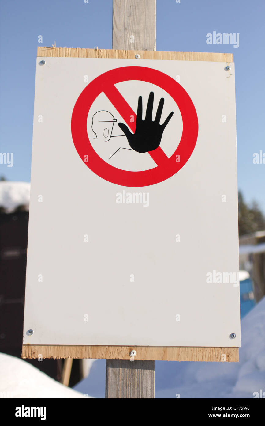Stop sign at construction site Stock Photo - Alamy