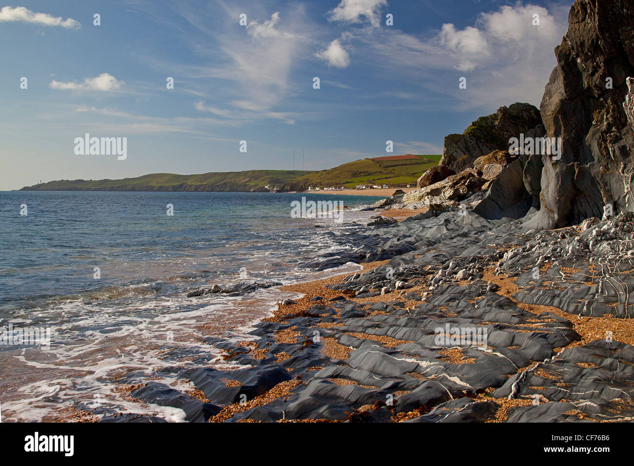 The villages of Hallsands and Beesands on the English Channel coast of ...