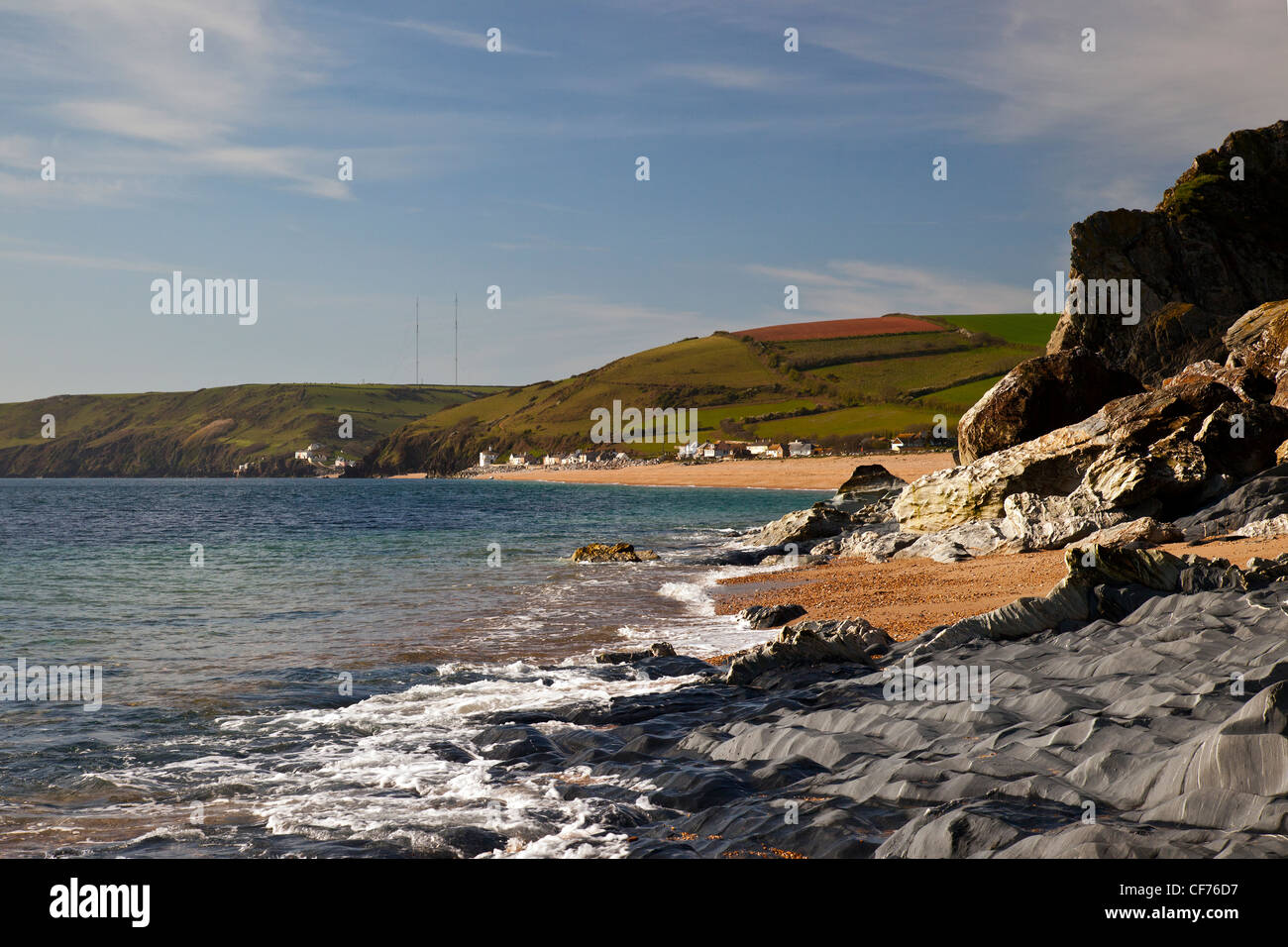 The villages of Hallsands and Beesands on the English Channel coast of ...