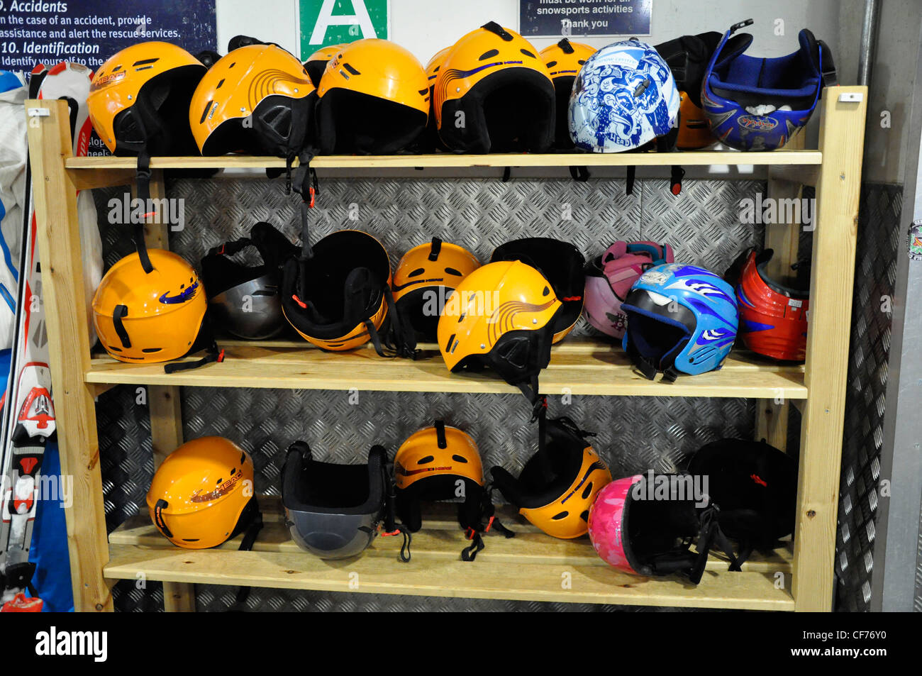 Ski hats display Stock Photo - Alamy