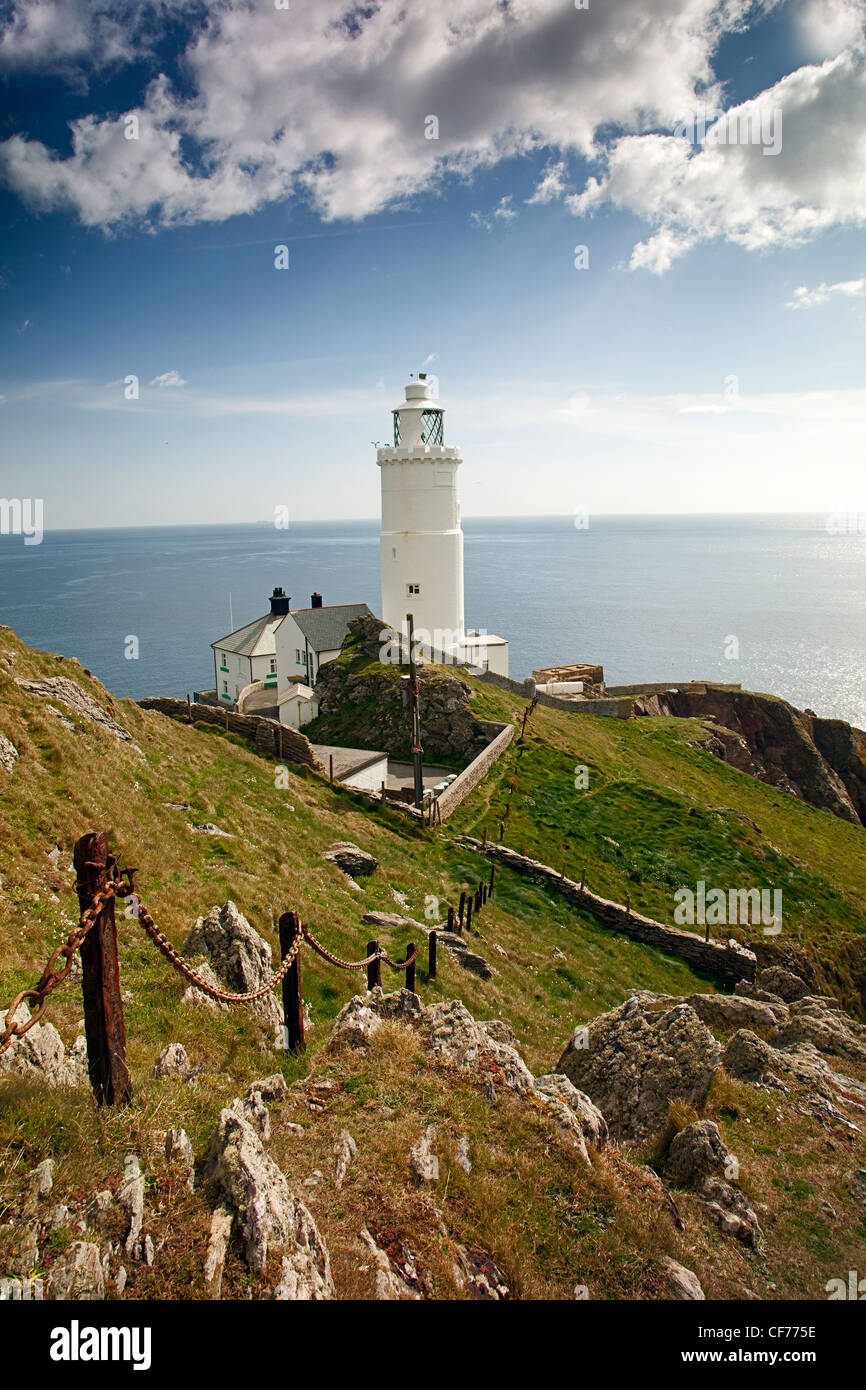 Start Point lighthouse on the south coast of Devon looks out over the ...