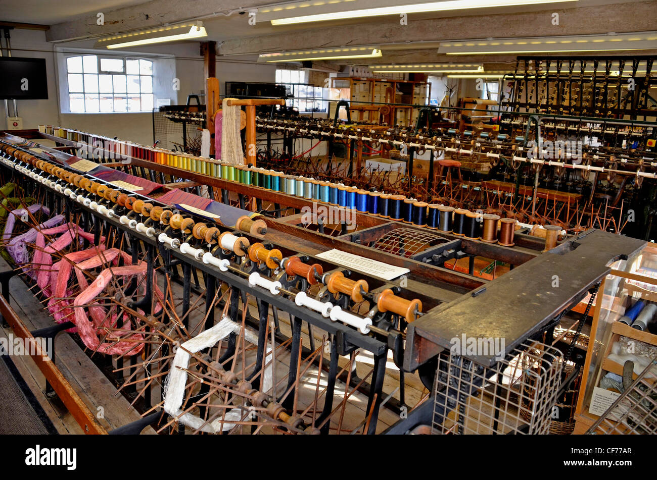 Whitchurch silk Mill looms Stock Photo - Alamy