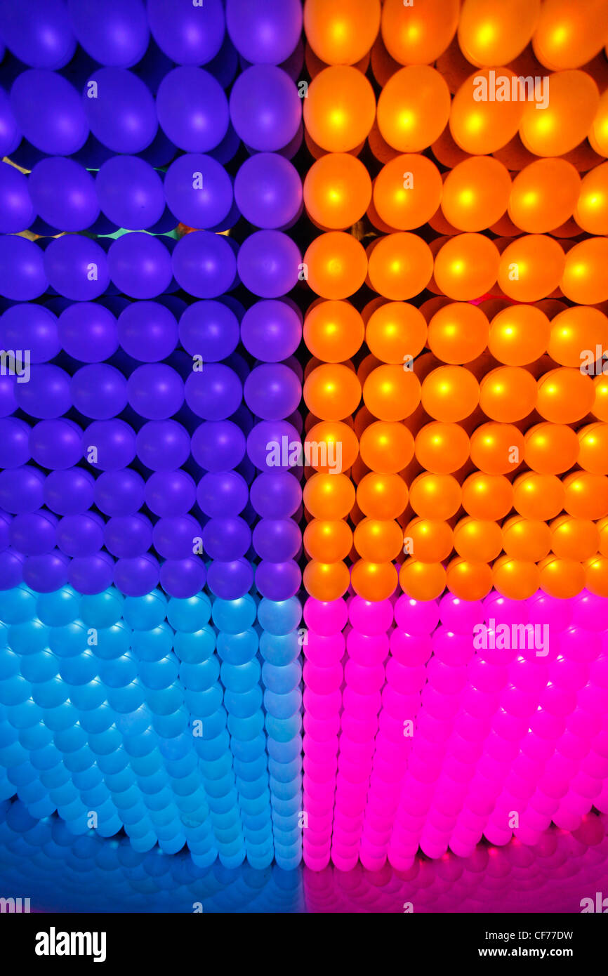Multi-coloured patterns of LED lights in a lighting display Stock Photo ...