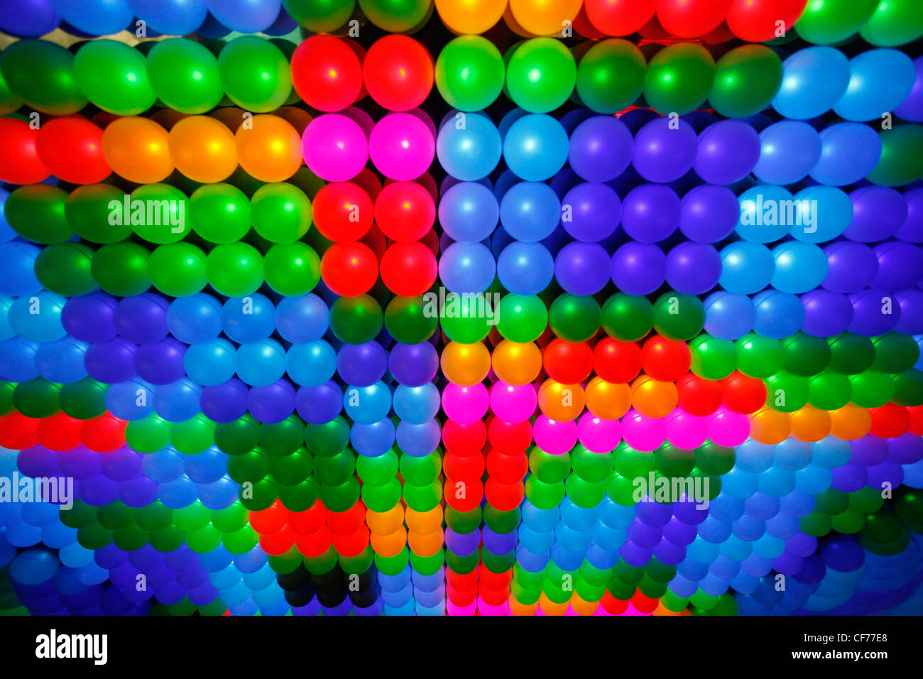 Multi-coloured patterns of LED lights in a lighting display Stock Photo ...