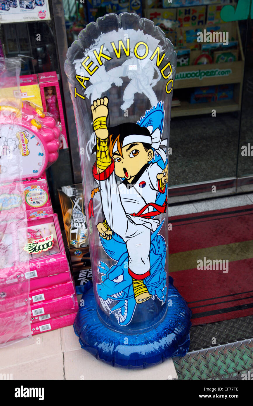 Inflatable Taekwondo practice punch bag in Busan, South Korea Stock ...