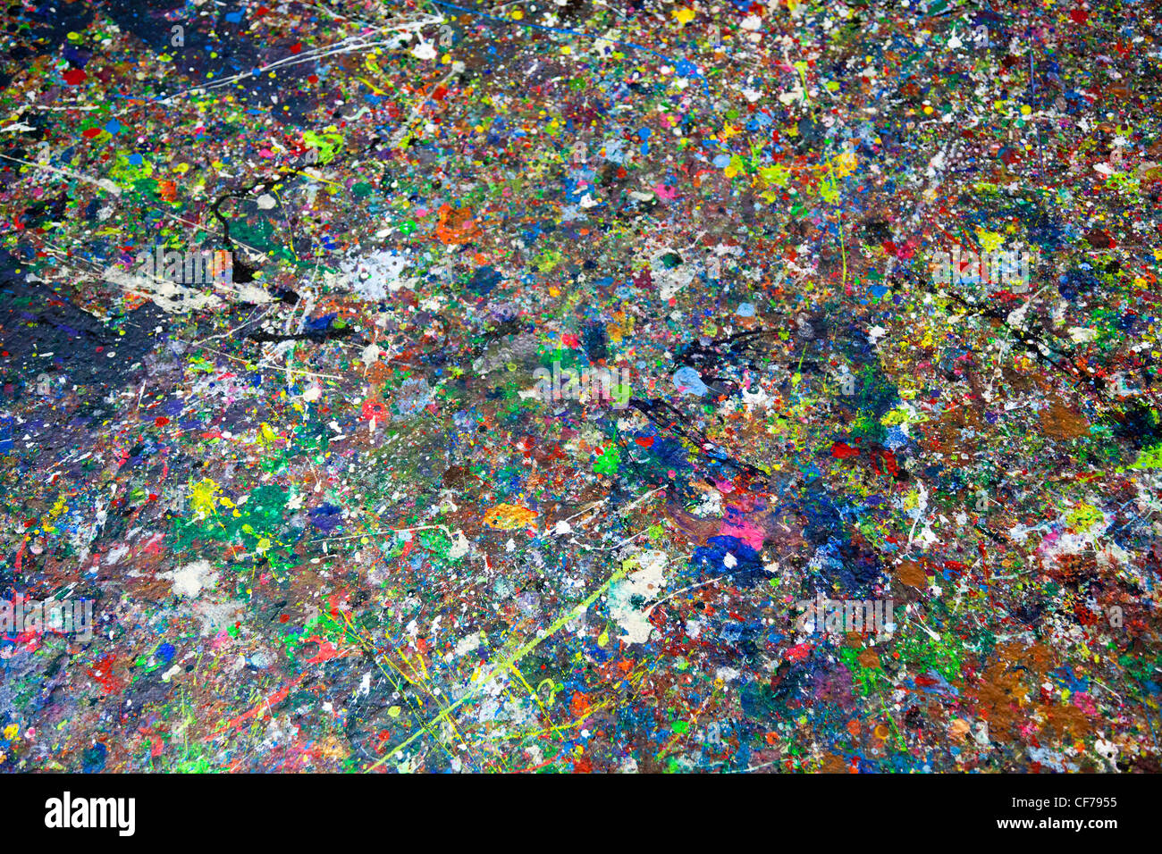 Paint splashes on floor Stock Photo - Alamy