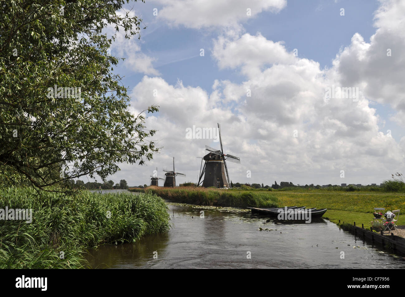 Windmills at Driemanspolder, Stompwijk, Holland, Netherlands, Europe ...