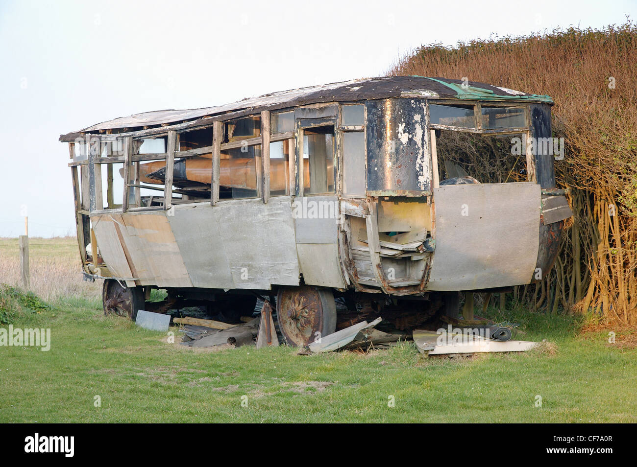 A dilapidated and "crumbling vehicle" from times gone by Stock Photo ...