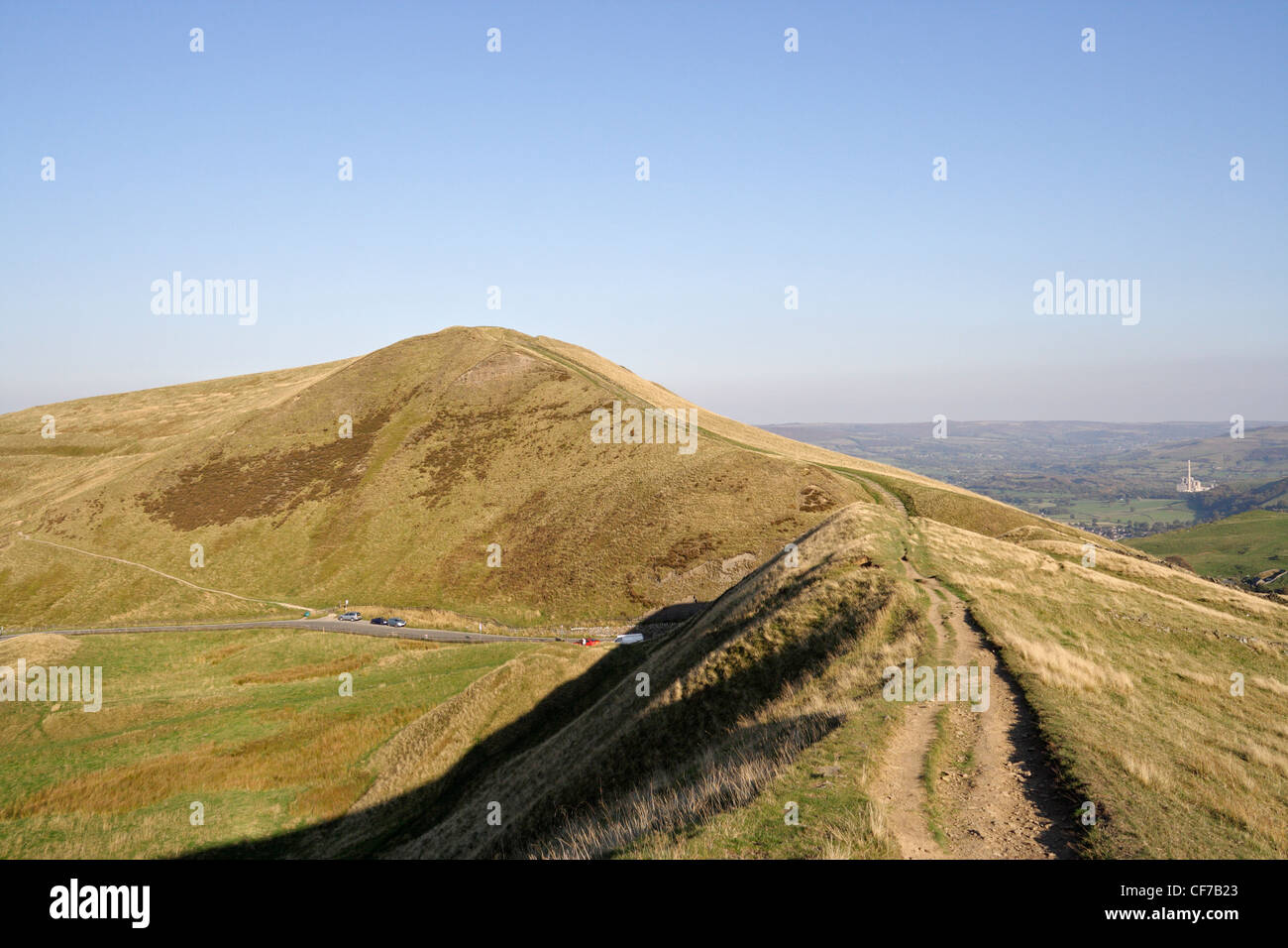 Mam Tor hill in the Peak District national park in Derbyshire England ...