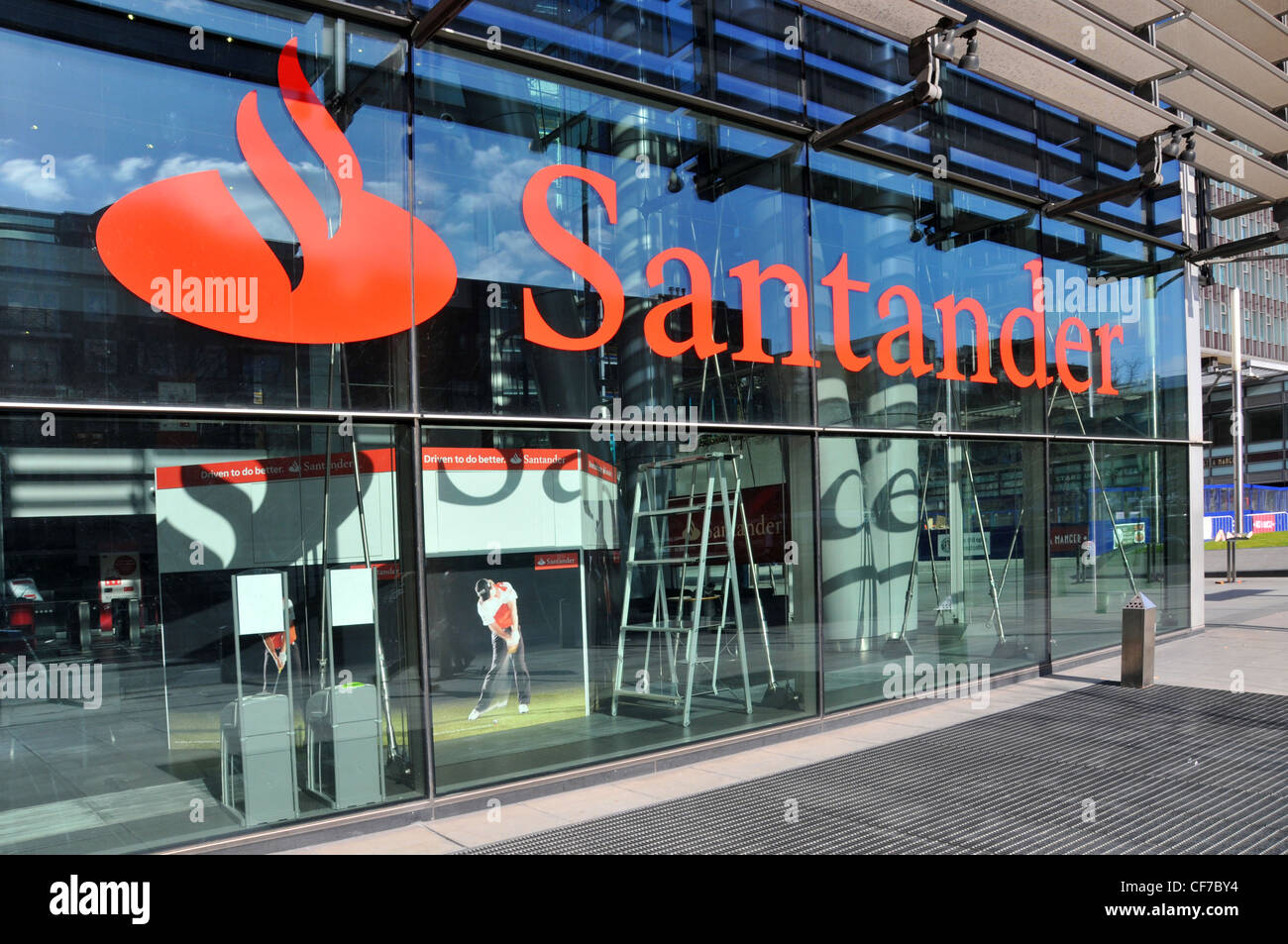 Santander Bank sign Euston Road Regent's Place London banking Stock ...