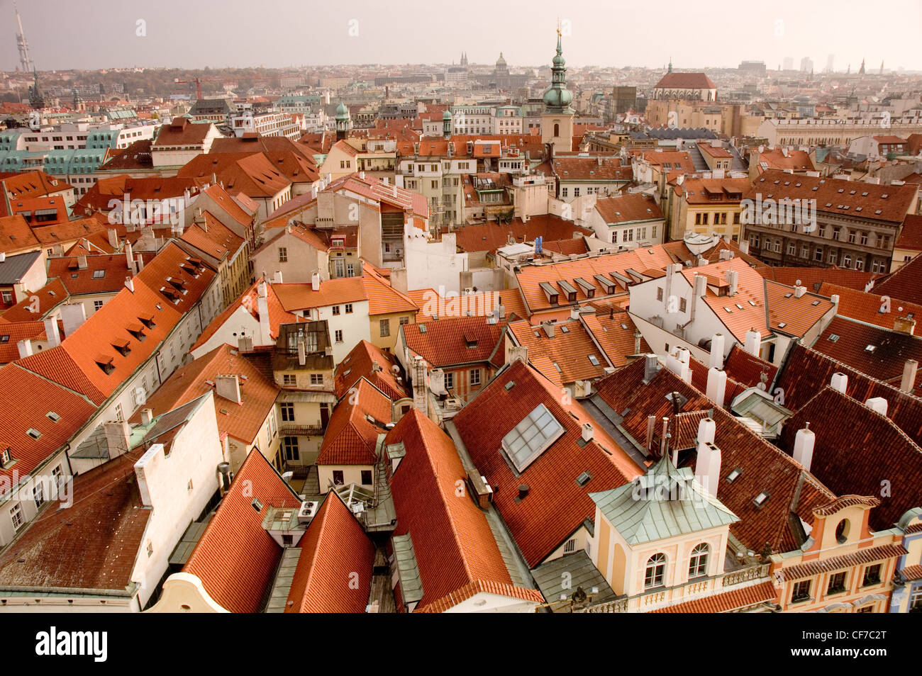Red rooftops in Prague Stock Photo - Alamy