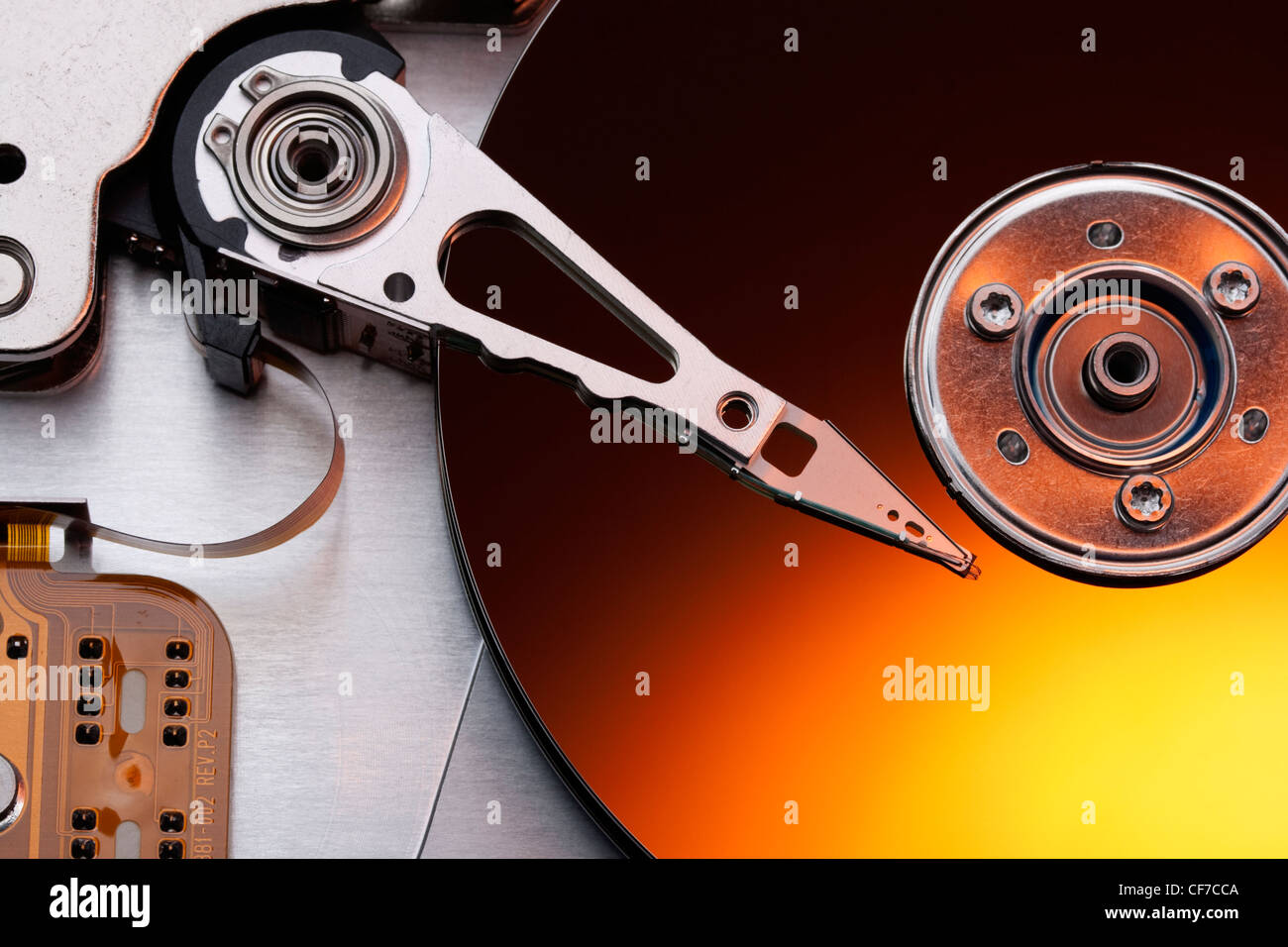 Insides of a computer disk drive Stock Photo - Alamy