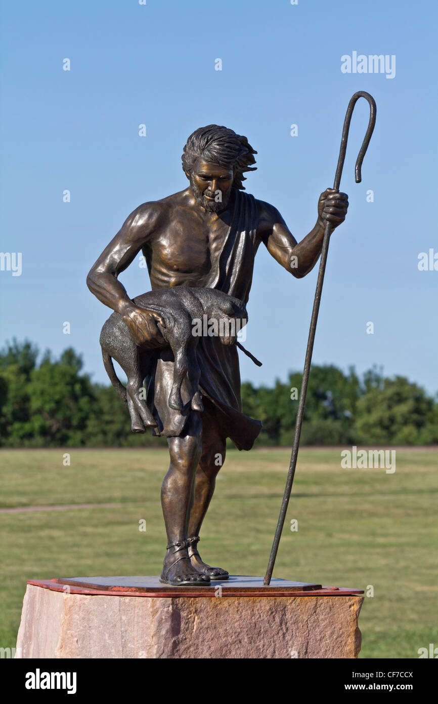 The historical bronze statue of Holy Moses in the public Park Sioux ...