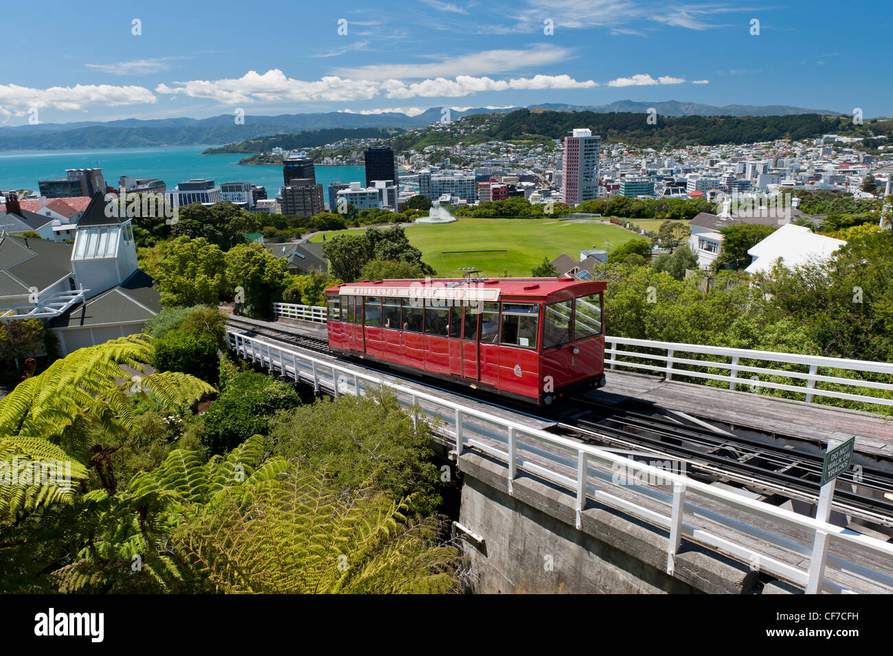 The Wellington Cable Car Funicular Railway at the Upper Station by the ...