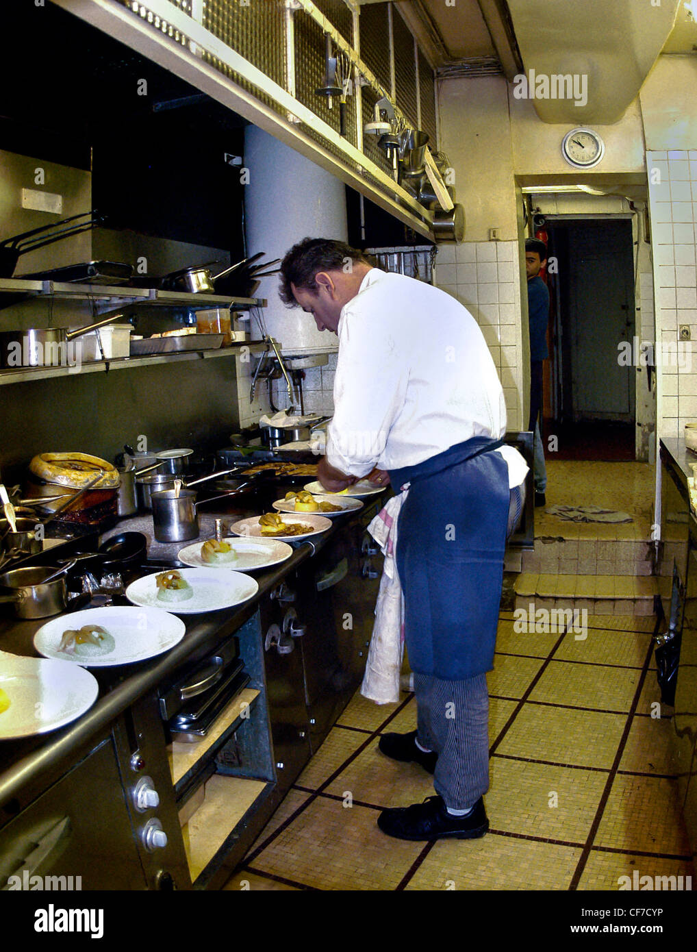 PARIS, France - Inside professional Kitchen in French Bistro Restaurant ...
