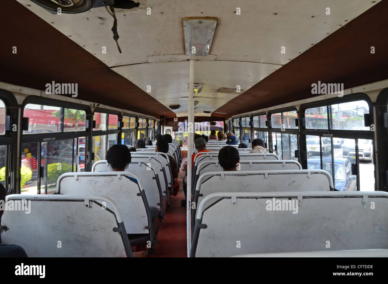 Inside of a public bus in Nadi, Fiji Stock Photo - Alamy