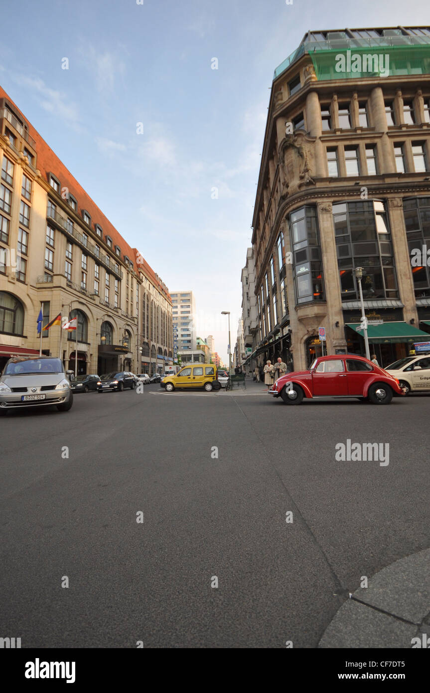 Red beetle at a crossing a Berlin street Stock Photo - Alamy