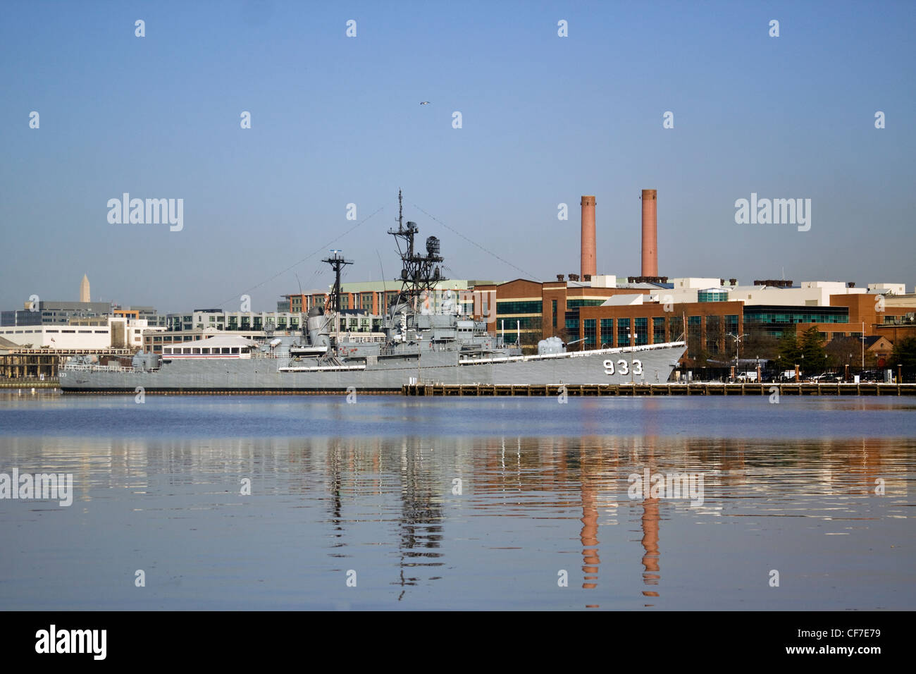 World War 2 USS Barry Naval ship DD 933 docked at the Washington Navy ...